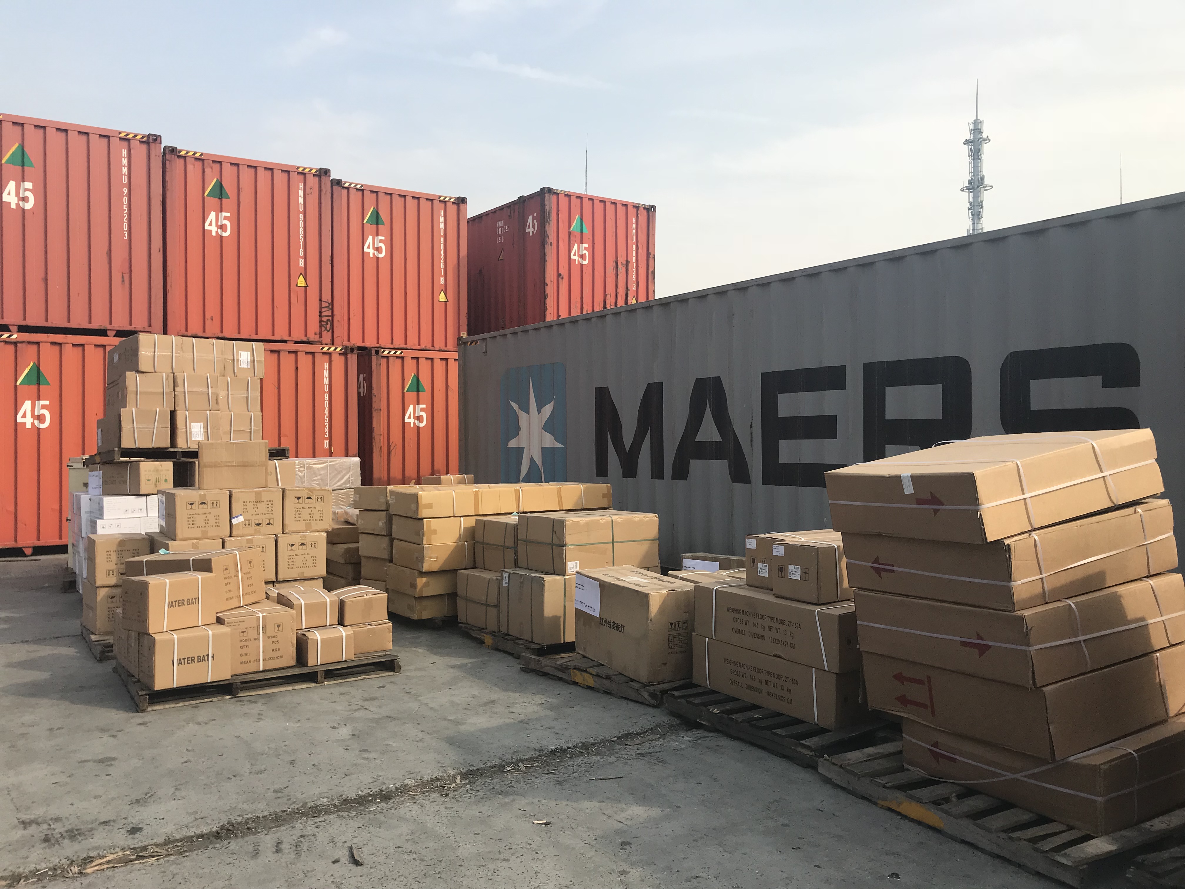 Loading Supervision----Two pcs 40HQ Container medical products in ...